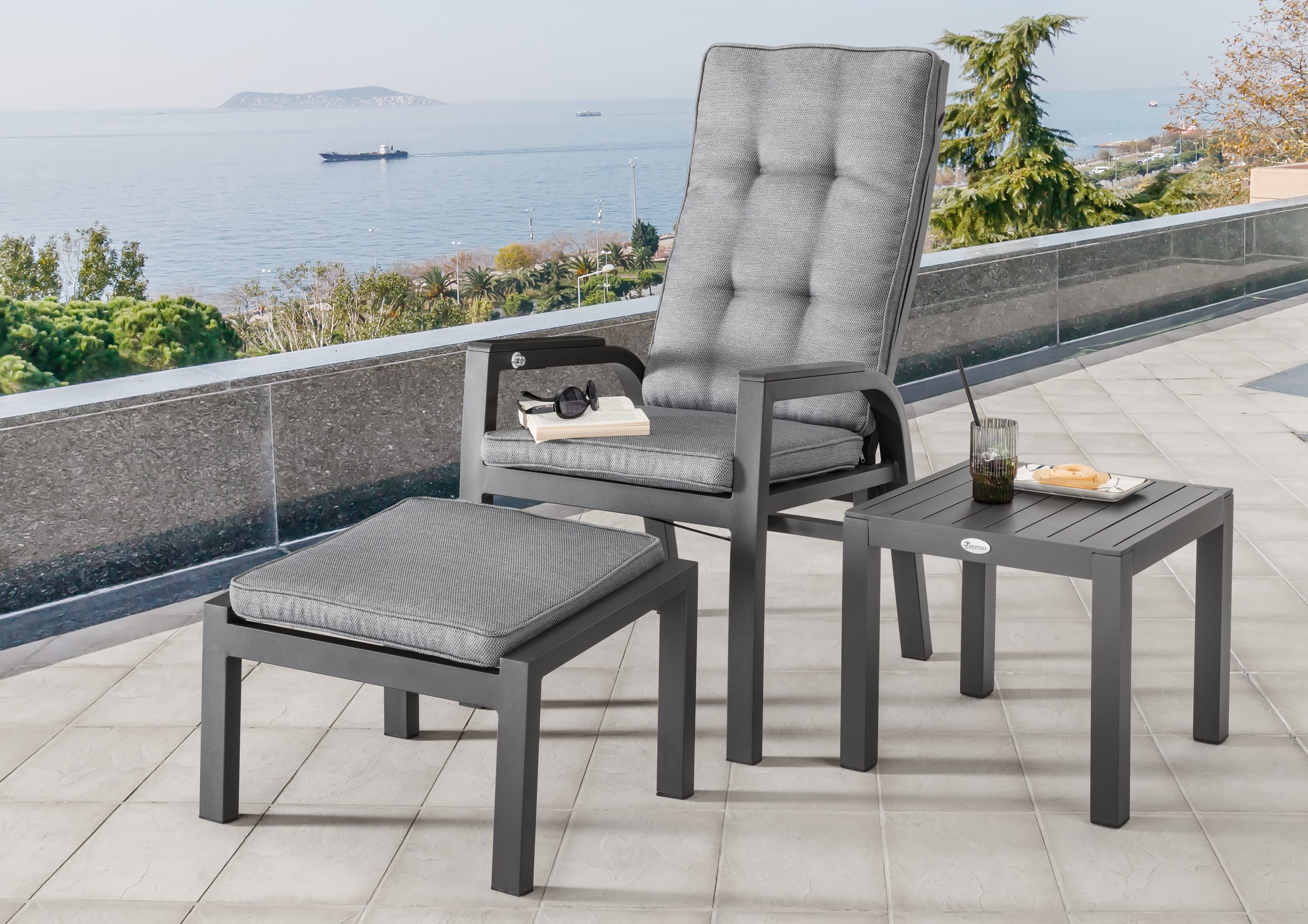 Balkonset Capri Mit Fußhocker And Beistelltisch Destiny Collectionde